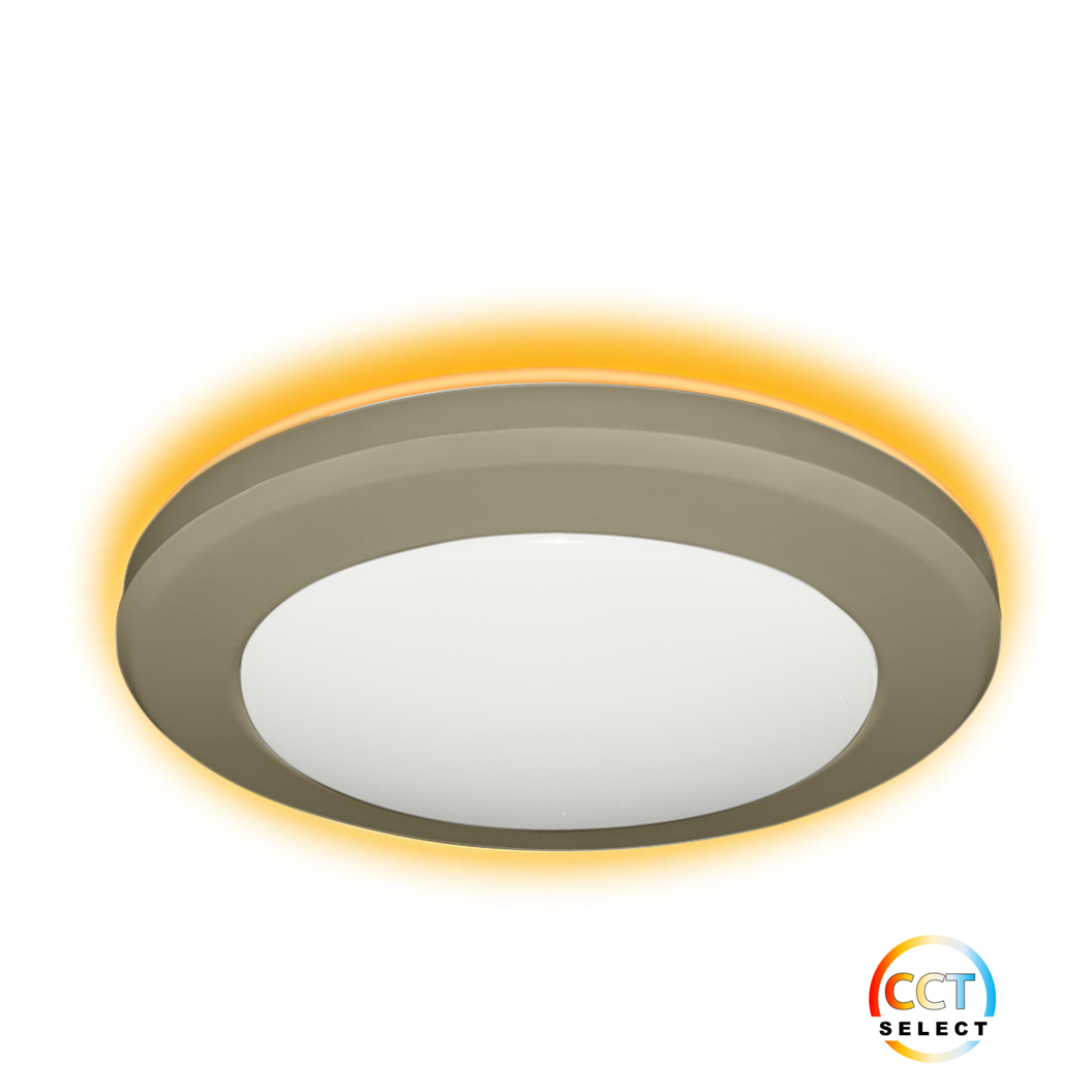 7" Surface Mount Dome 3CCT+Night Nickel - Candex Lighting