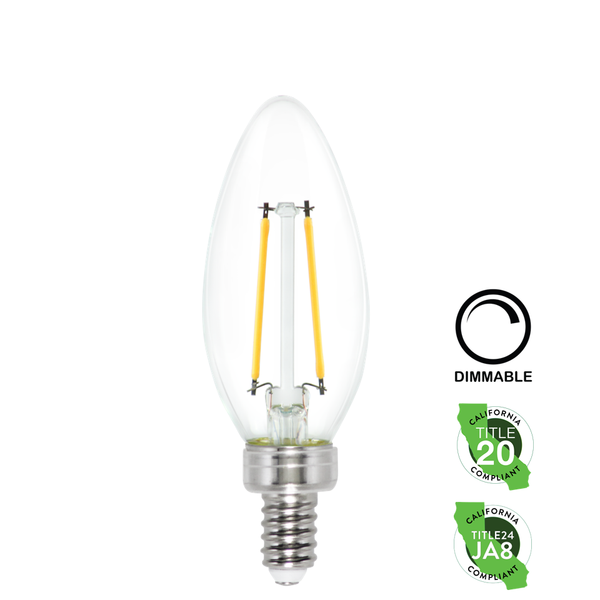 LED Candle Candelabra Tagged "LED JA8" - Candex Lighting