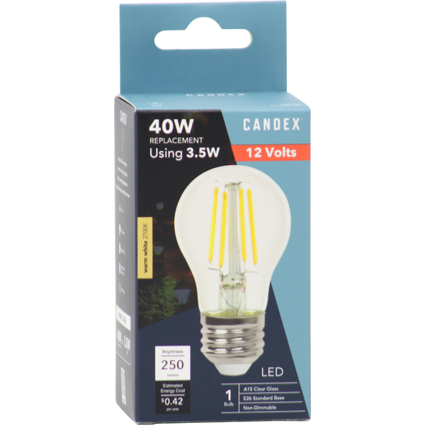 A15 40W-Equal 2700K 12V - Candex Lighting