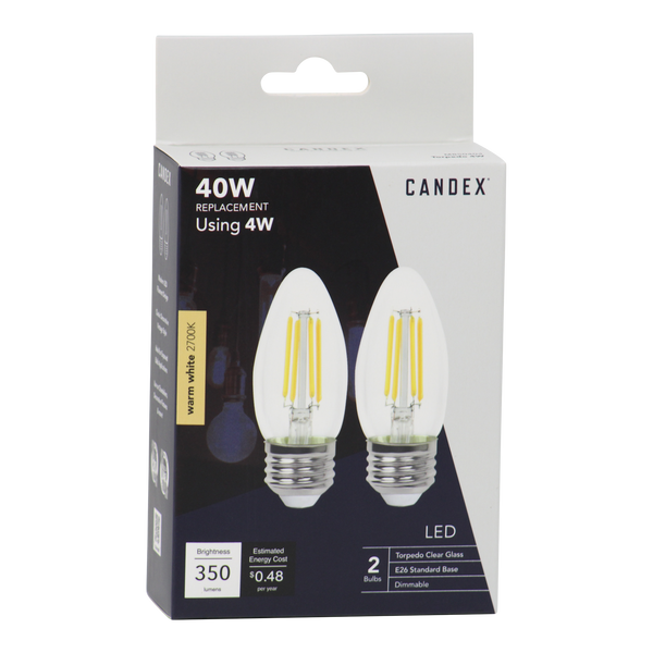 B11 40W-Equal 2700K T20 T24 JA8 - Candex Lighting