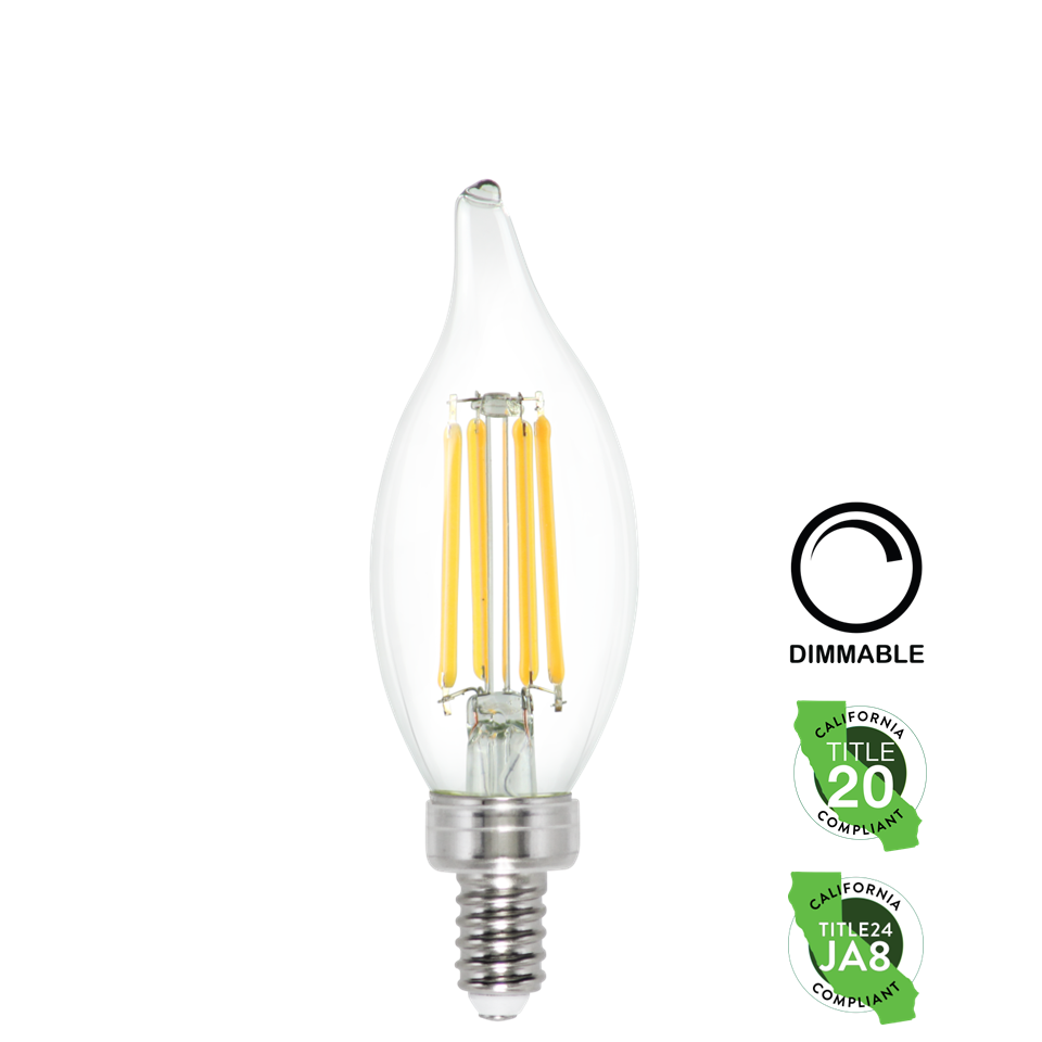 CA11 60W-Equal 2700K E12 Candelabra T20 T24 JA8 - Candex Lighting